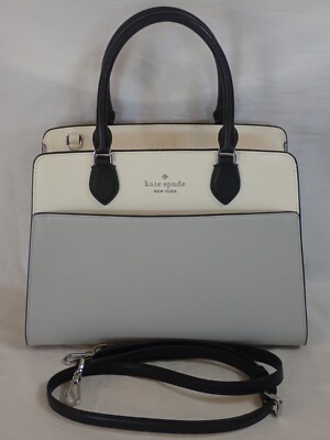 KATE SPADE MADISON COLORBLOCK SAFFIANO LEATHER MEDIUM SATCHEL PLATINUM ...