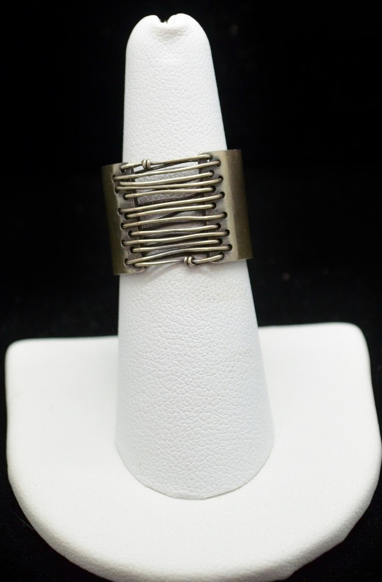Sterling Silver Unique Wire Wrapped Cuff Ring SZ 7.0 #FMY170 Sterling Silver Unique Wire Wrapped Cuff Ring SZ 7.0 #FMY170