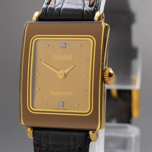 New Batt N MINT RADO Florence 153.3606.2N Woman's Qz Watch Square From ...