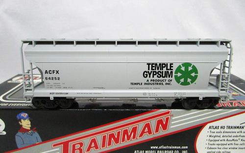 Atlas HO Scale ACFX Temple Industries Gypsum ACF 3560 Covered Hopper ...