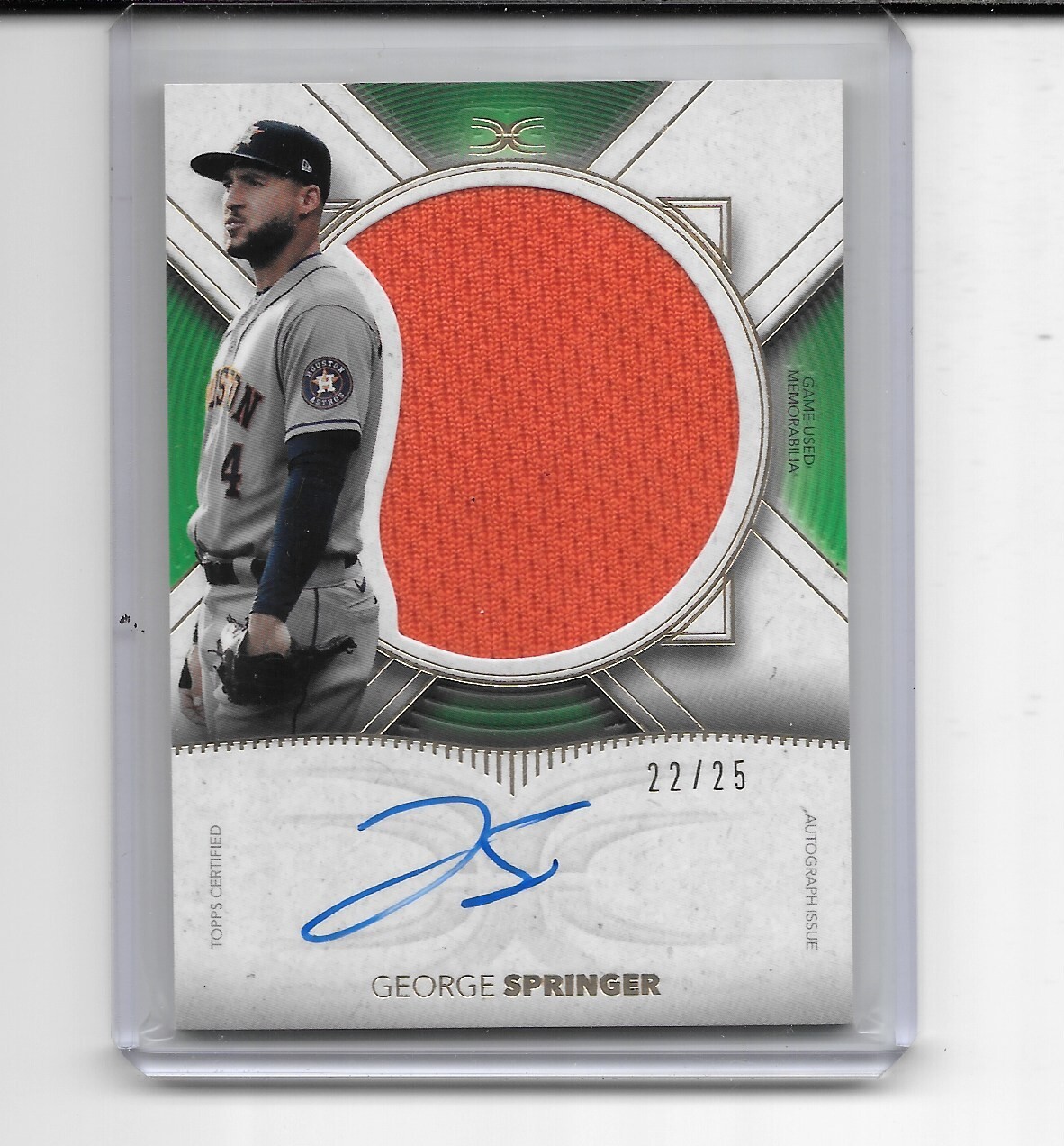2021 TOPPS DEFINITIVE GEORGE SPRINGER AUTO JERSEY AUTOGRAPH # 22/25 ...