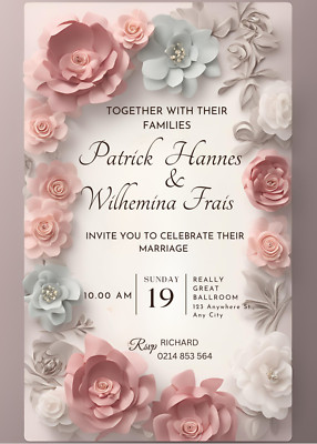 Digital Wedding Invitation | Printable Wedding Invitation ...