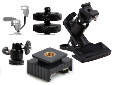 Flash Mount Hot Shoe Camera Tripod Flash Adapter Ball Head DSLR Bracket ...