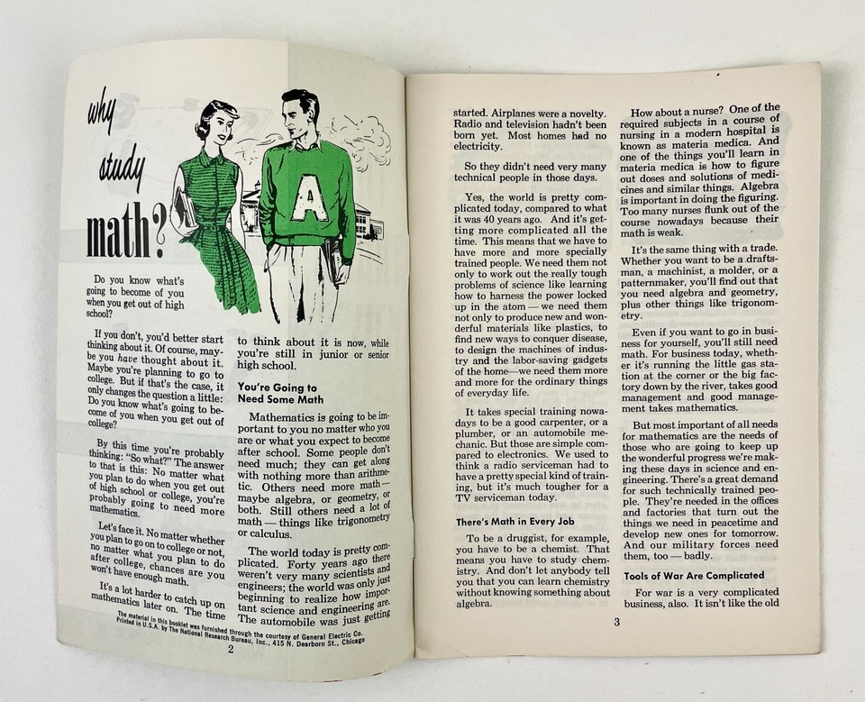 1950s Why Study Math Science Engineering Vintage Educational Advice ...