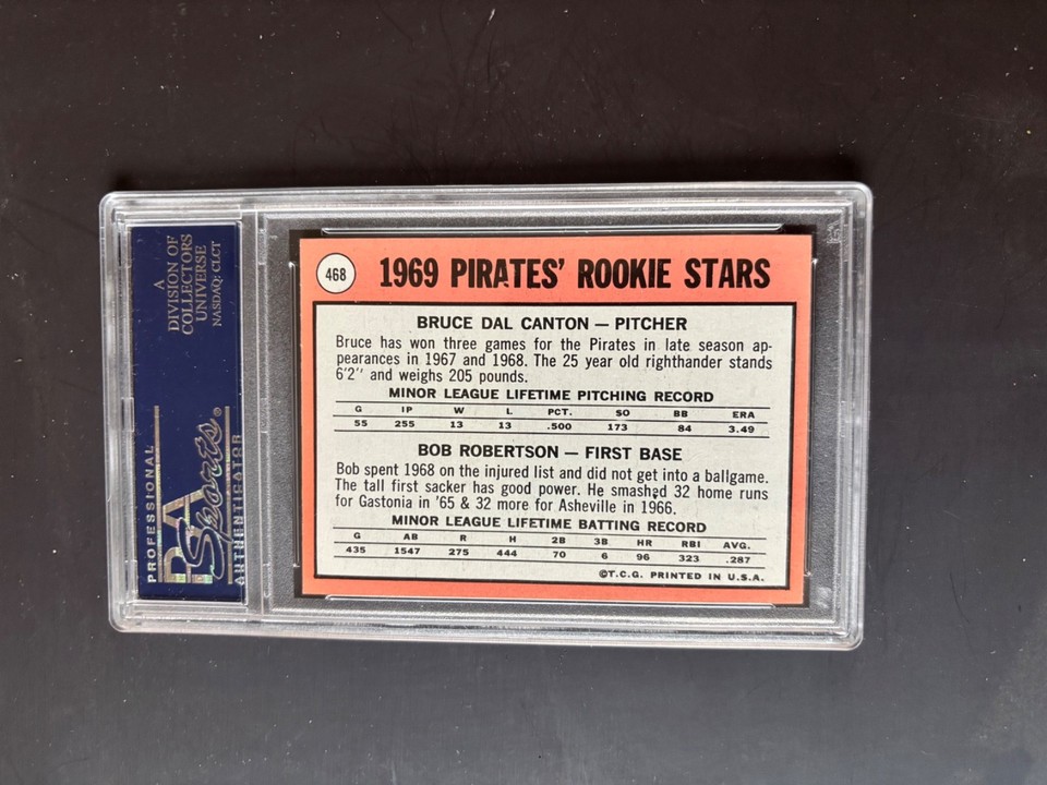 1969 Topps PSA Set-Break #468 Pirates Rookies***White Letter Variation ...