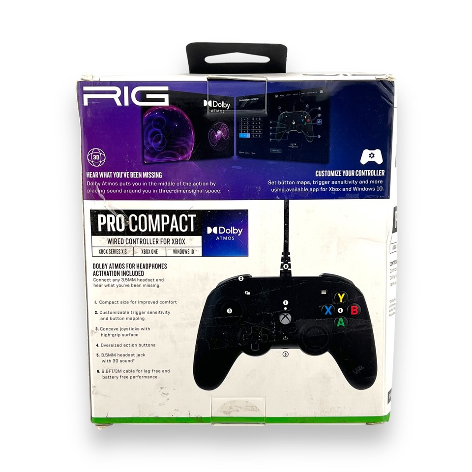 RIG - Pro Controller for Xbox Series X|S|One with Dolby Atmos - Black ...