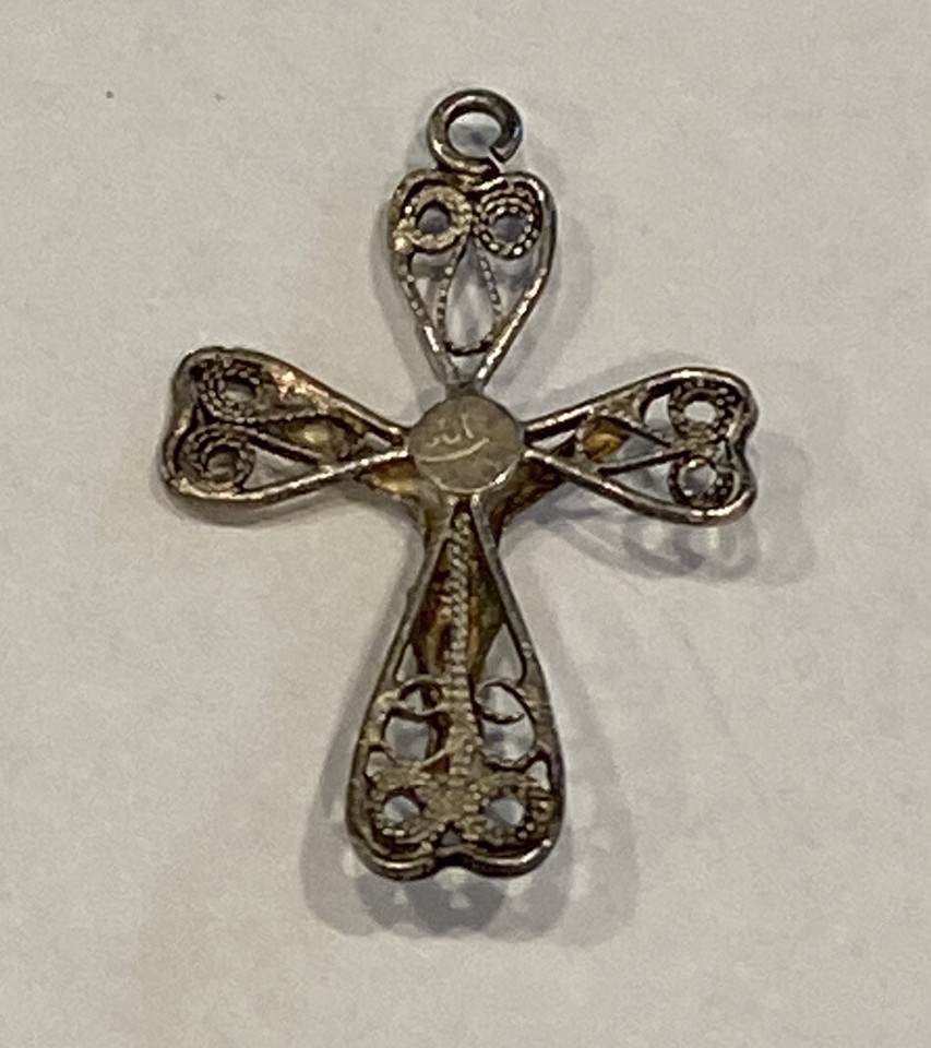 Antique Crucifix Pendant 800 Silver Filigree Religious Jewelry Vintage ...