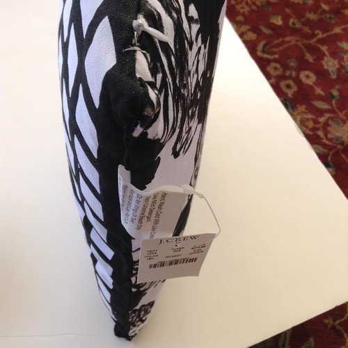 J Crew Throw Pillow Grid Geometric & Reverse Floral Black & Ivory New ...