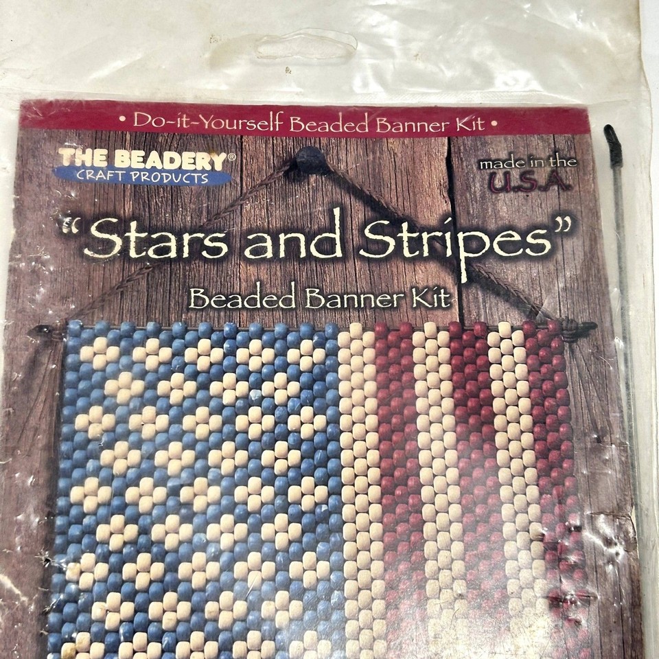 VTG The Beadery Craft Products Stars and Stripes Beaded Banner Kit ...