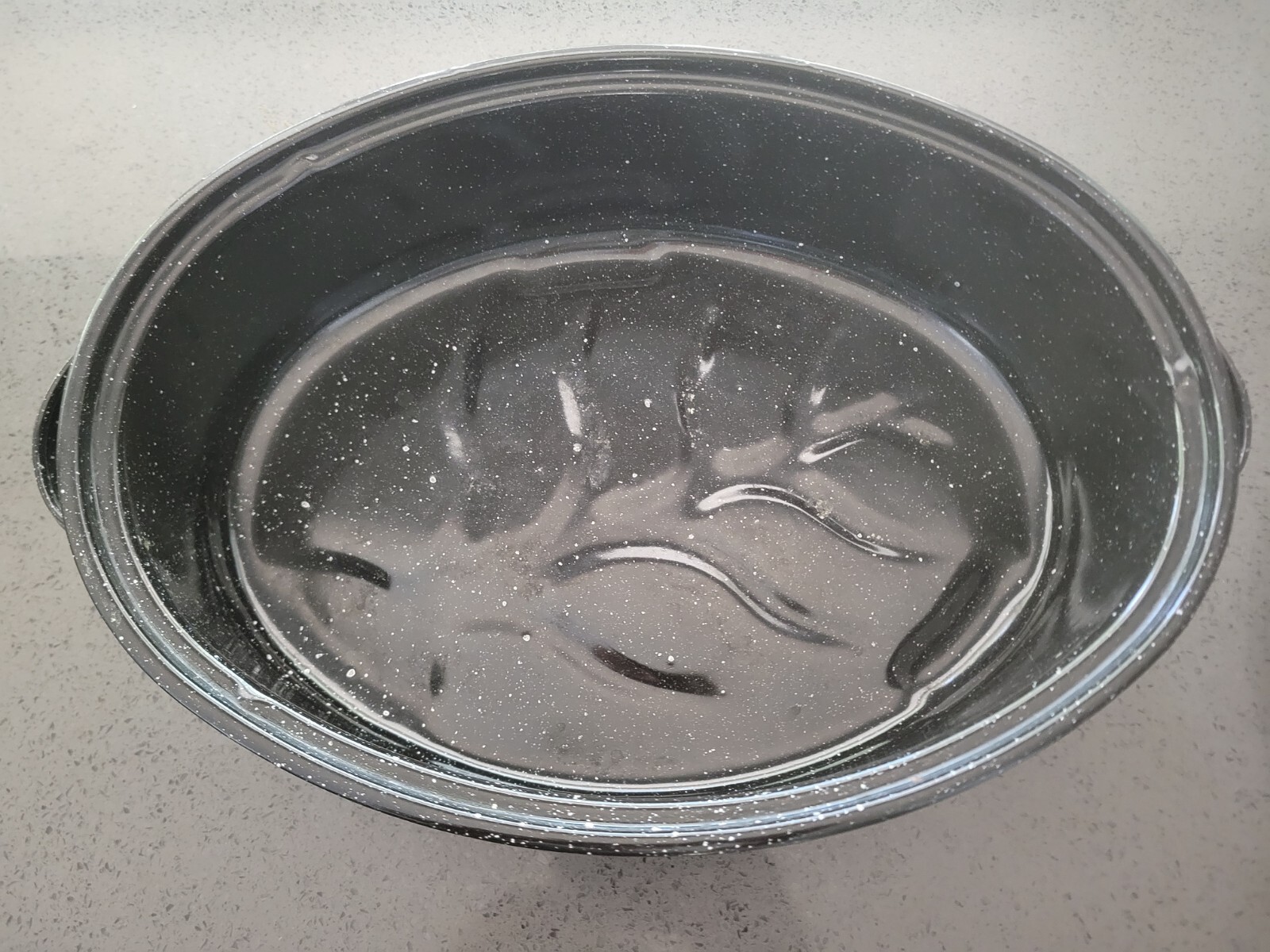 Speckled Porcelain Enamel Roasting Pan 16 x 12 x 4Oval with Lid Turkey ...