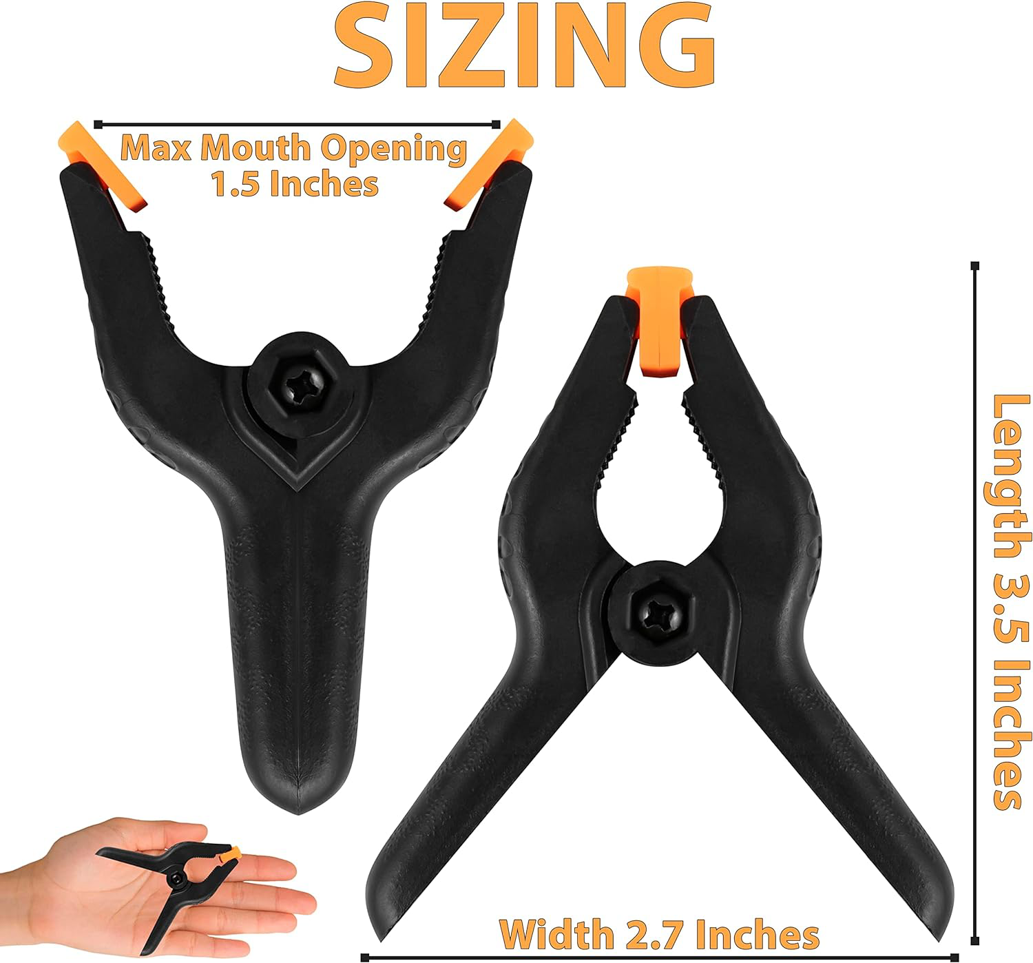 3.5 Inches Small Spring Clamps Pack Of 10 Heavy Duty Plastic Clamps For ...