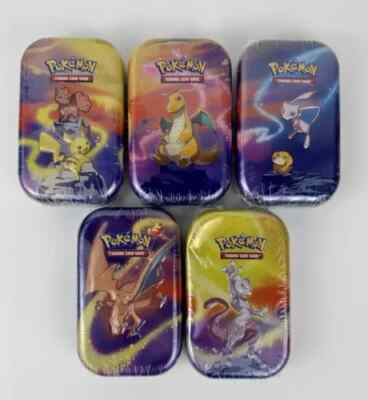 2019 Pokémon Kanto Power Mini Tin Complete Set of 5 Sun & Moon XY ...