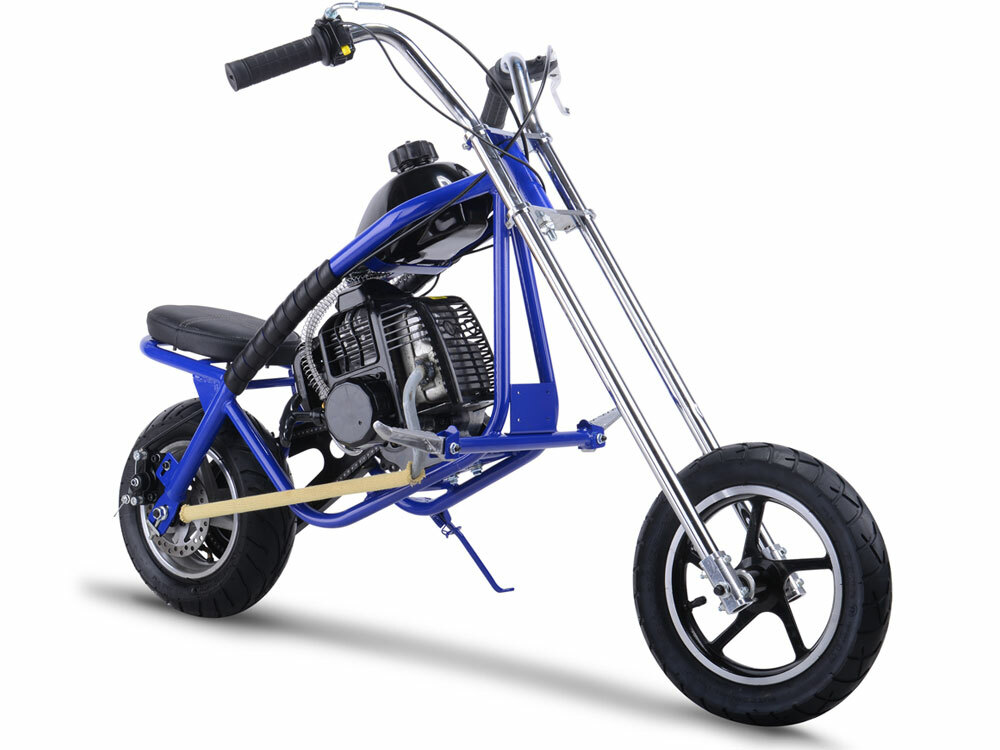 MotoTec 49cc Gas Powered Mini Chopper - 2 Stroke -BLACK or BLUE | eBay