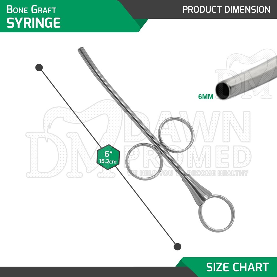 12 Pcs Dental Bone Graft Implant Syringe 6mm Set Cylindrical Shaft ...