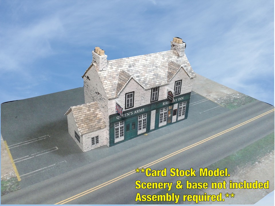 N Scale Building - British Pub & Inn ( Cardstock PRE-CUT Paper Kit) | eBay