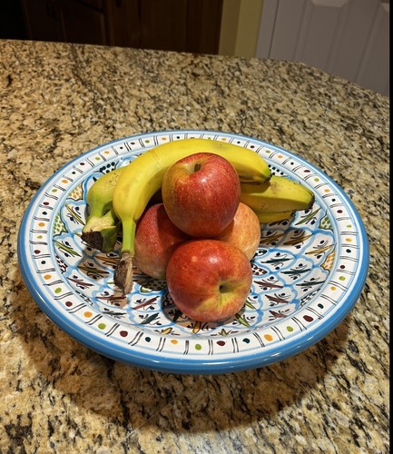 14 Inch Tunisian Hand Painted ceramic Tebsi Fruit or Salad Bowl. | eBay