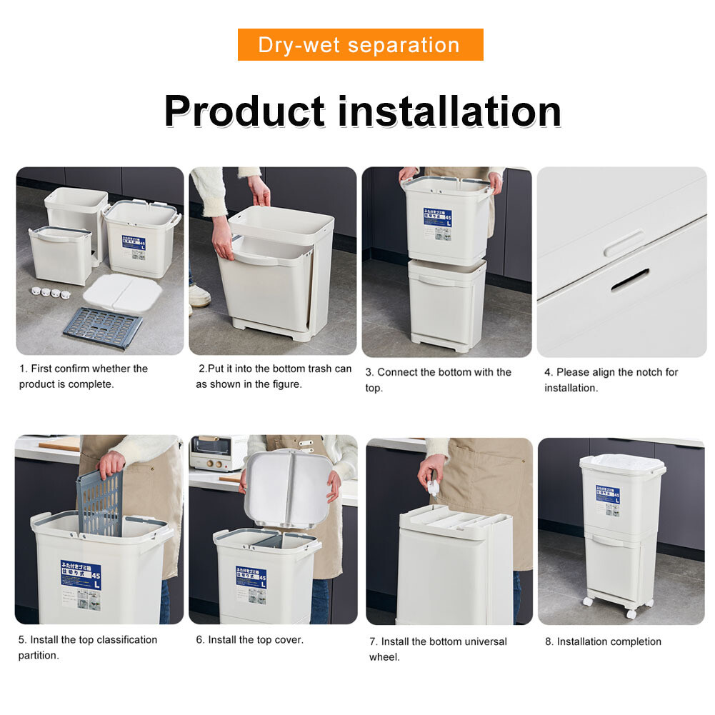 Kitchen Rubbish Waste Bin Recycling Dual Multi Compartment Pedal ...