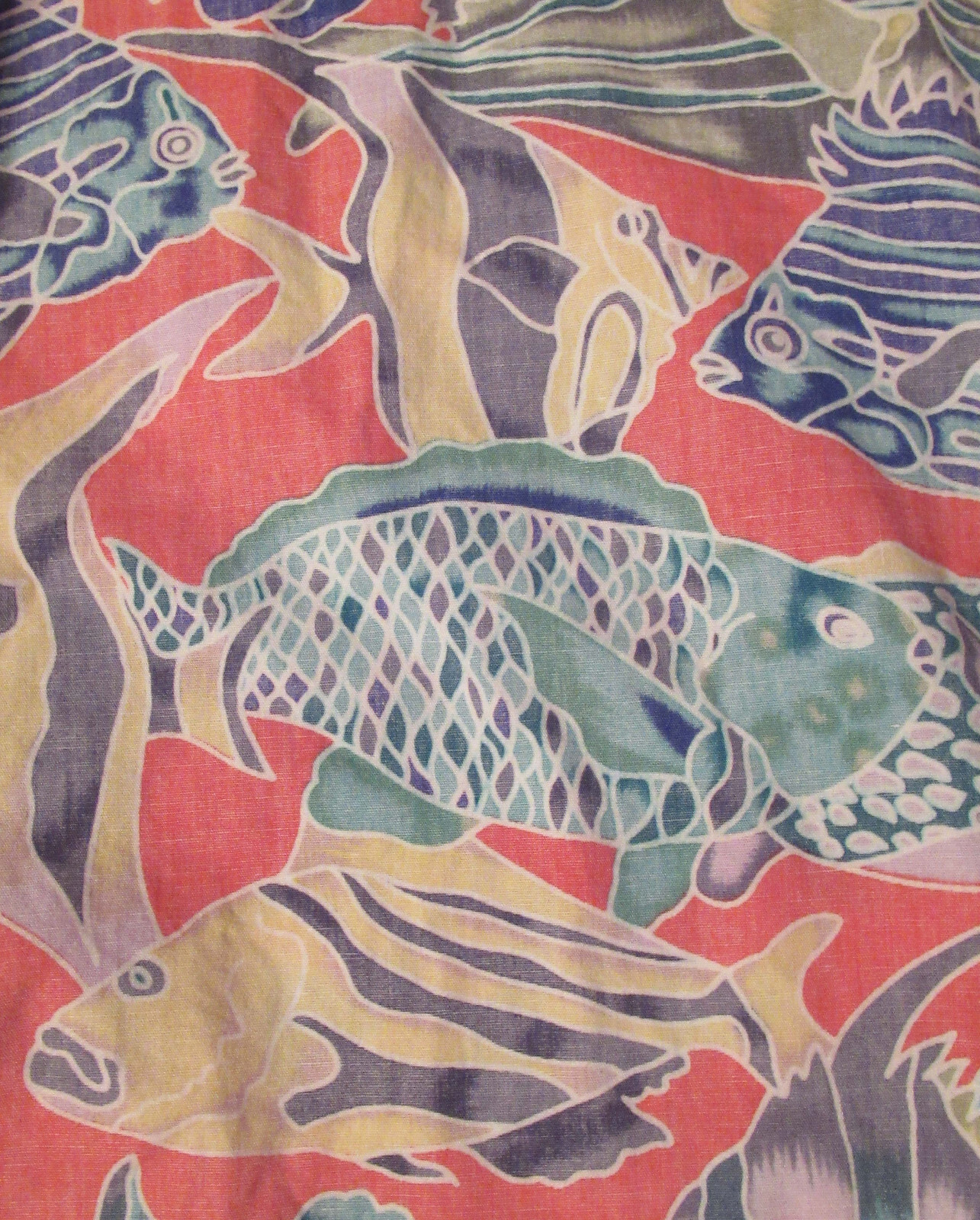 Angel Fish reef fish button-front Hawaiian shirt size… - Gem