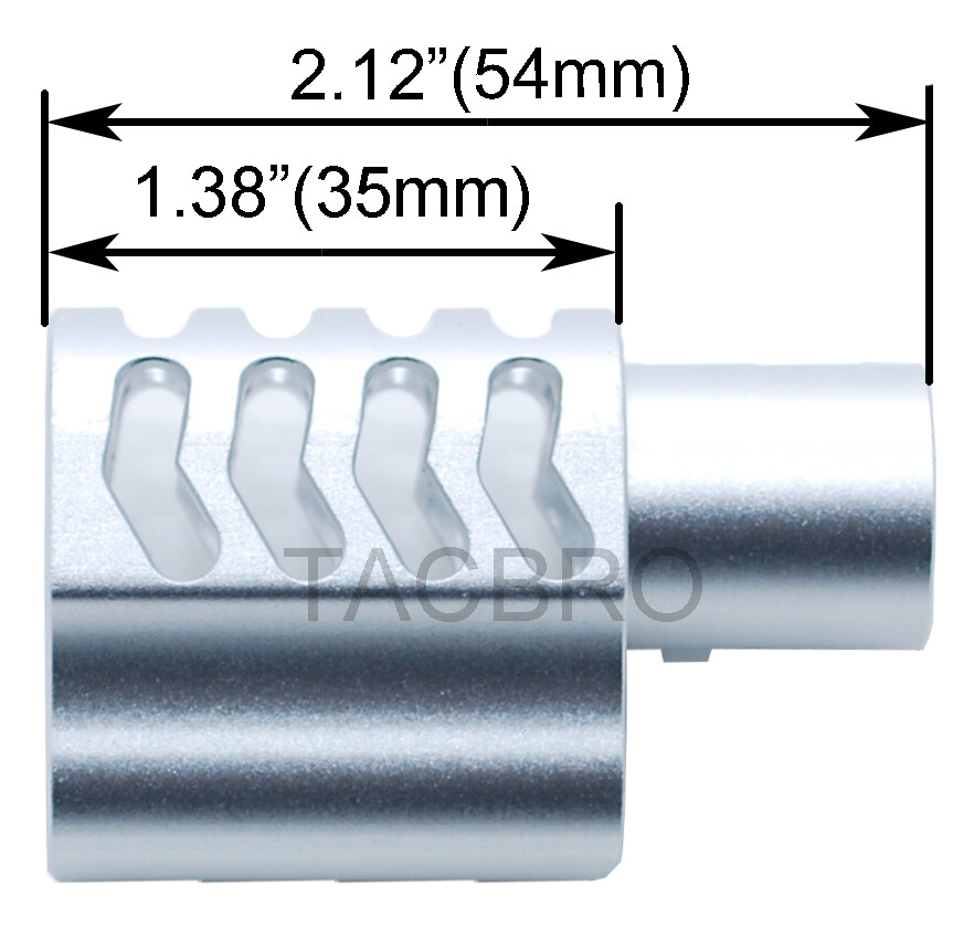 Silver Anodized Aluminum 1911 .45ACP Muzzle Brake Type-A | eBay