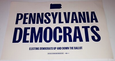 NEW PENNSYLVANIA DEMOCRATS KAMALA HARRIS OFFICIAL CAMPAIGN RALLY SIGN ...