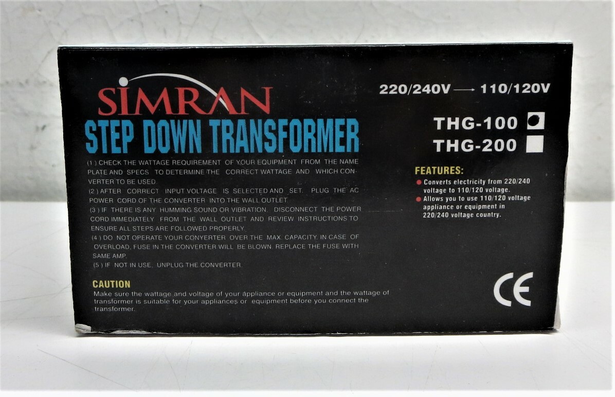 SIMRAN THG-100 100W Step Down Transformer Voltage Converter for 220V to ...