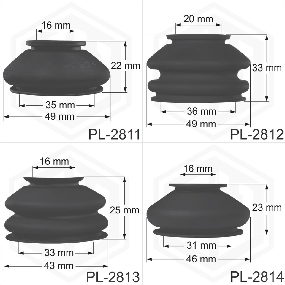 28x TRADEPACK Universal Ball Joint Rubber Dust Boot Covers Track Rod ...