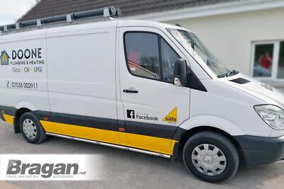 Side Bars + Amber LEDs To Fit Mercedes Sprinter MWB 2004-2014 Stainless ...