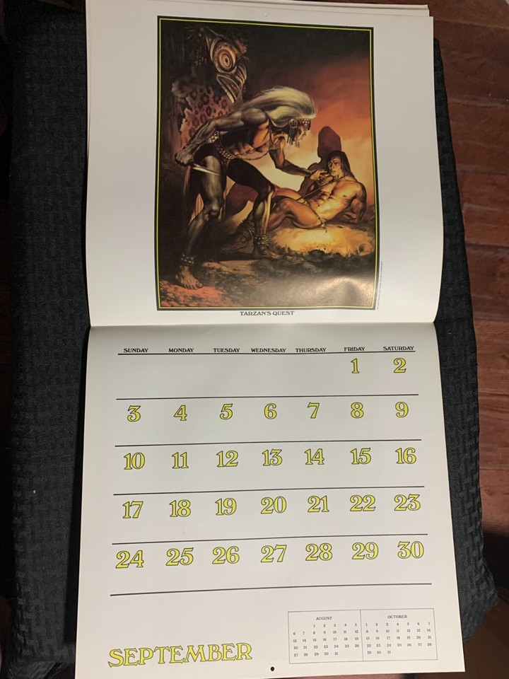 1978 TARZAN 12-MONTH CALENDAR by Boris Vallejo FN+ 6.5 in Original ...