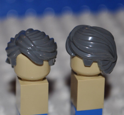 LEGO PARTS - HAIR/WIG PIECE/DARK BLUISH GREY/SWEPT BACK TOUSLED ...