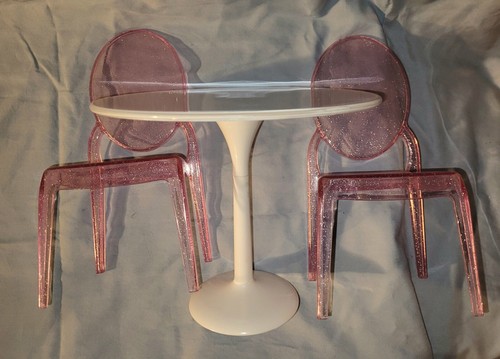 Our Generation Table for Two w/2 Sparkly Pink Chairs Furniture 18 ...