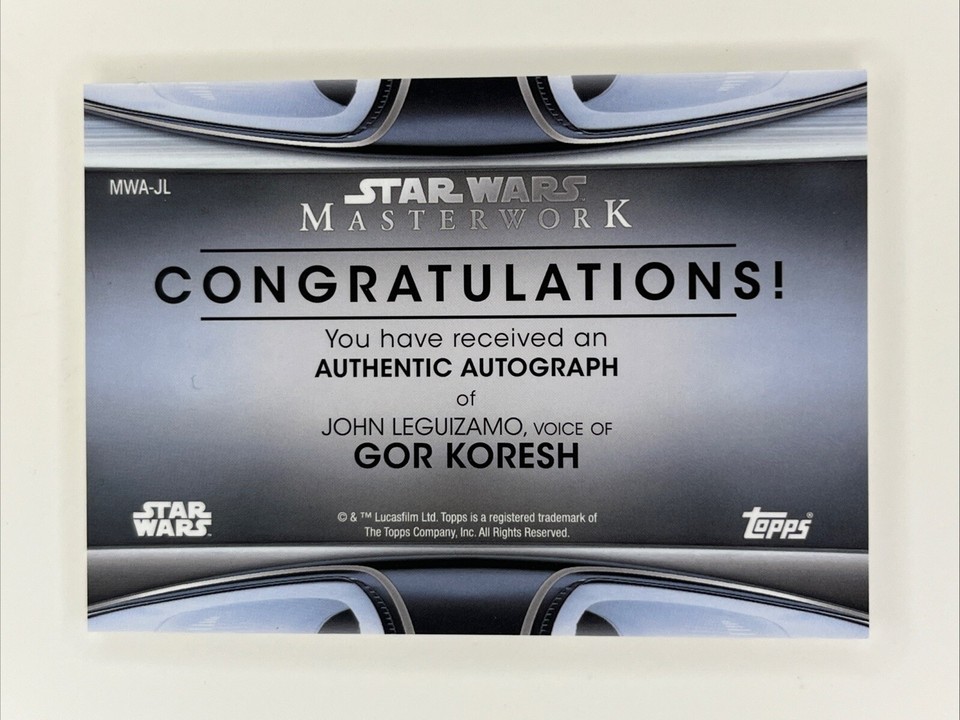 John Leguizamo as Gor Koresh 2021 Topps Star Wars Masterwork Base Auto ...