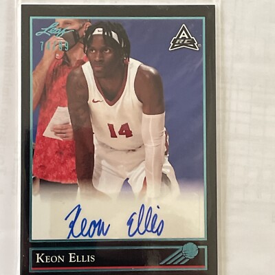 💥KEON ELLIS AUTO ROOKIE 2022💥LEAF MEMORIES AQUA AUTO ROOKIE💥ARC LE #/99 ...