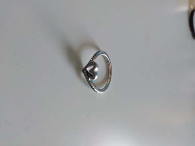 PANDORA Sparkling Wishbone Heart Shining Ring Size 56 (199302C01) for ...
