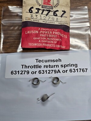 3 New OEM Genuine Tecumseh carburetor throttle return spring 631279A ...
