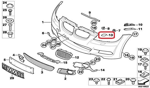 BMW Genuine M Sport Headlight Washer Cover Right E92/e93 LCI 3series ...