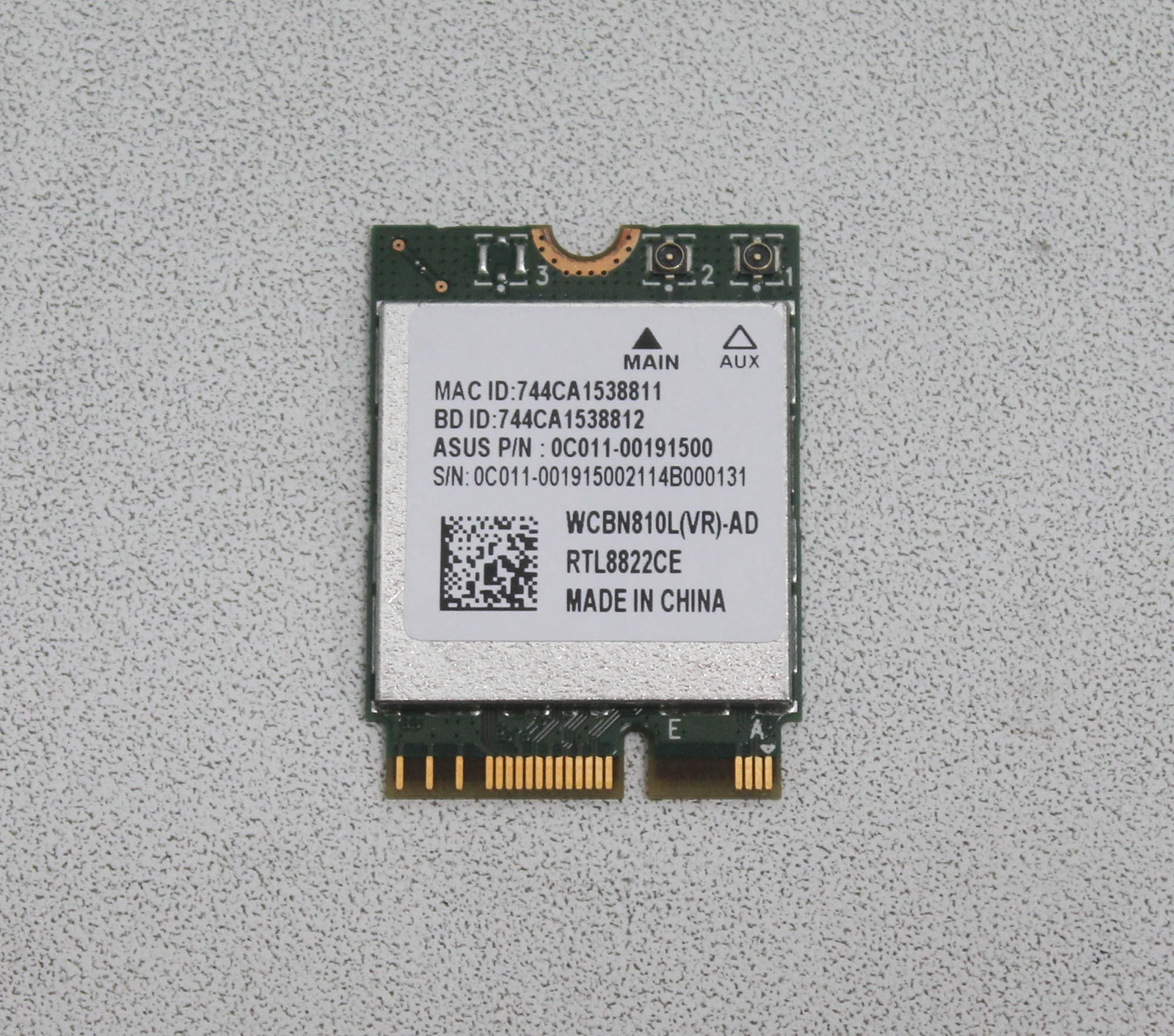 0C011-00191500 Asus Wireless Lan Card Wifi5 M.2 2230 Cm3200Fm1A-Es44T ...