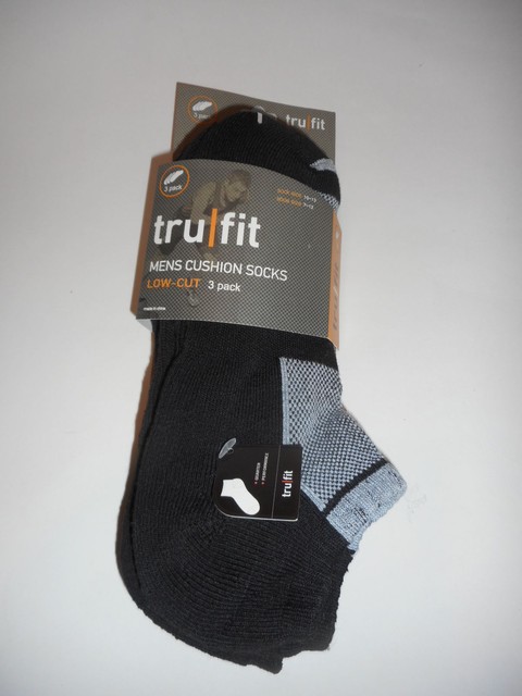 Men's Tru Fit Socks Low Cut Cushioned Black 3pk Size 10-13 for sale ...