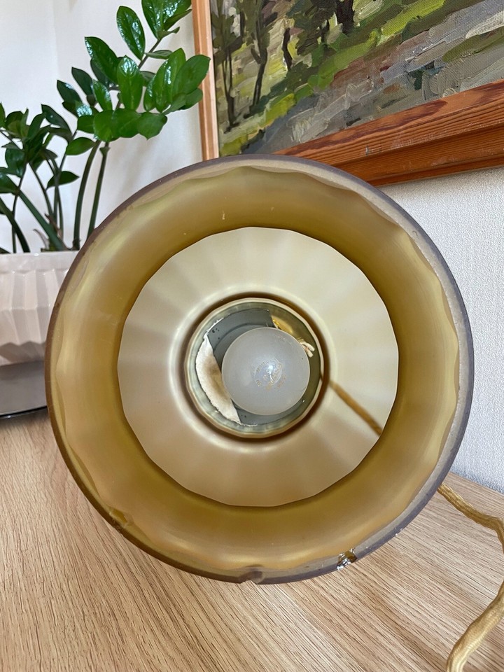 Art Deco Table Lamp Glass Facet Cut 2 Flames Around 1930 | eBay