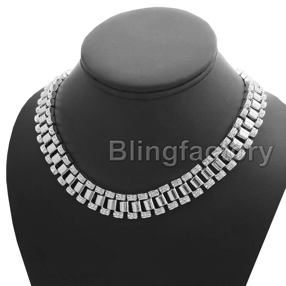 Hip Hop Iced Silver Tone Number 23 & 18" Iced Rollie Link Choker Chain ...