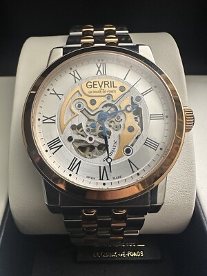 Gevril Men's 22693B Vanderbilt Open Heart Swiss Automatic Limited ...