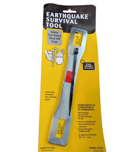 QuakeHold Gas Main Shut-Off Wrench,No 3333, Ready America 753962033332 ...