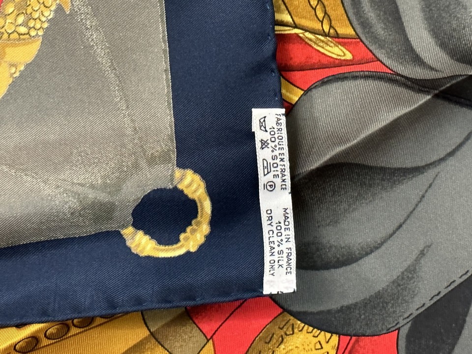 NEW! HERMES Soleil de Soie 100% Silk Carre 90cm Scarf Navy blue Gold ...