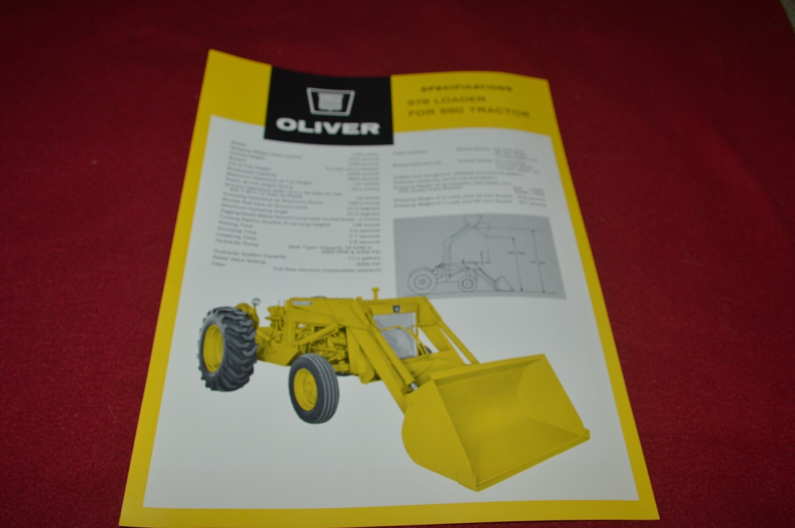 Oliver Tractor 578 Loader For 550 Tractor Brochure FCCA | eBay