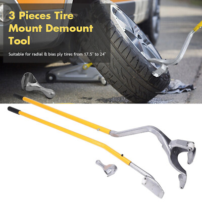3Pcs Tire Changer Tire Mount Demount Tool tools tubeless truck 17.5" to ...