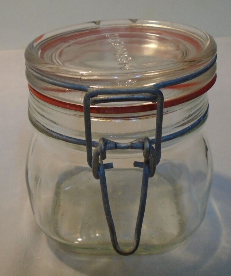 Hermetic Glass Canister Jar 500mi England 4.5" Tall 4"x4" Ravenhead ...