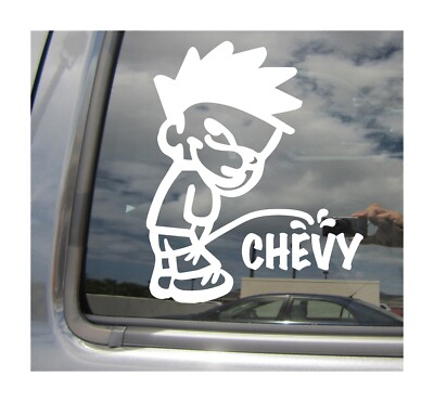 Pee On Chevy - Funny Humorous Car Truck Auto Window Vinyl Decal Sticker ...