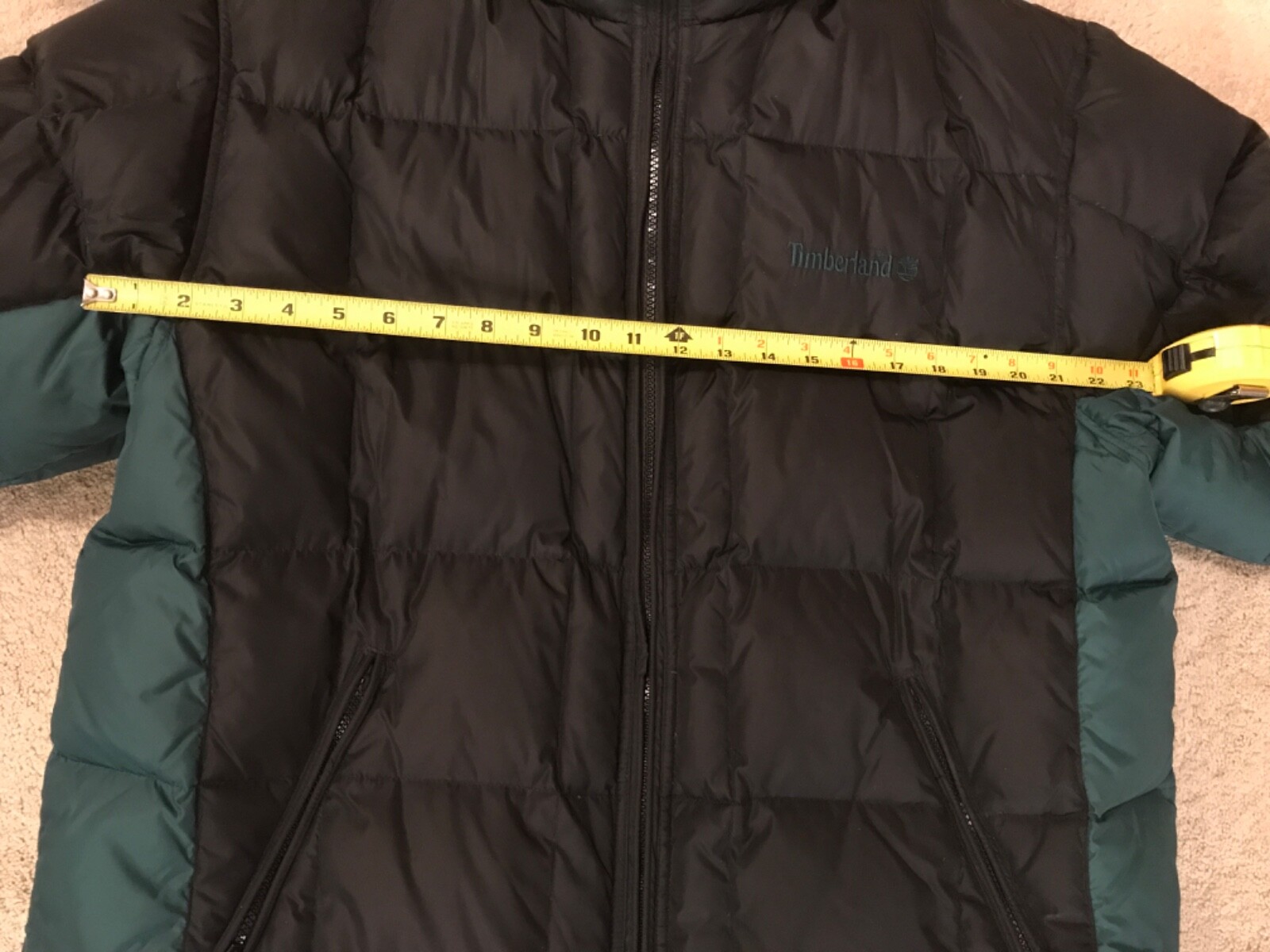 Timberland Mens L Down Jacket Coat 76382 Black Green | eBay