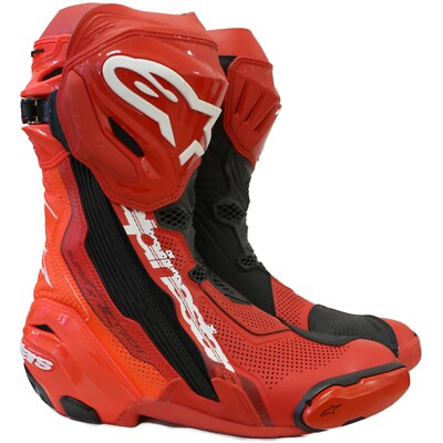 Motorcycle Boots 41 - Alpinestars Supertech R Vented - Red Fluorescent ...