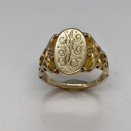 Antique OB OSTBY BARTON 10K GOLD SIgnet RIng 4.3 Gram Size 6.25 ...
