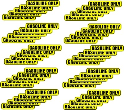 GASOLINE ONLY Sticker ** 50 Pack ** Truck Vehicle Decal Yellow Gas Tank ...